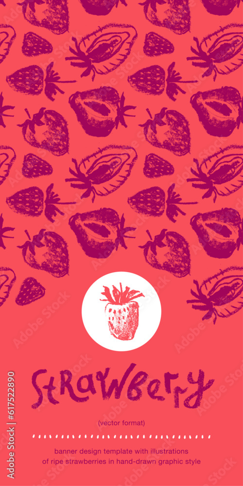 Banner design template with hand drawn illustrations of ripe ...