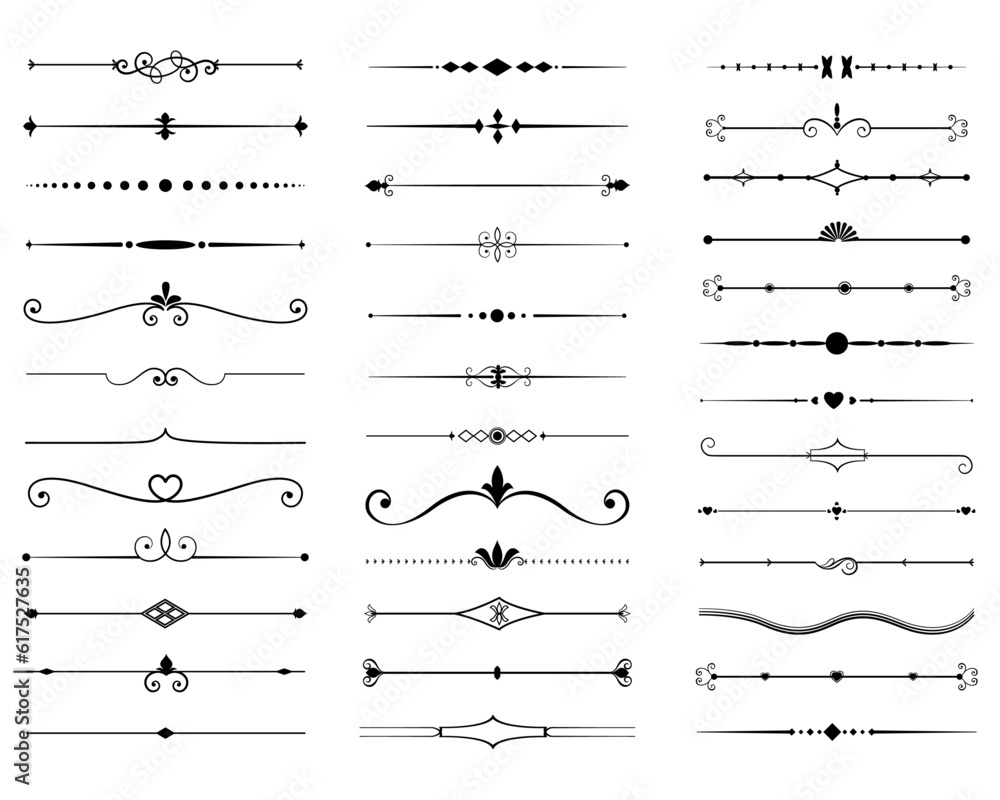 Decorative Dividers Set Separators Vector Graphics Decorative ...