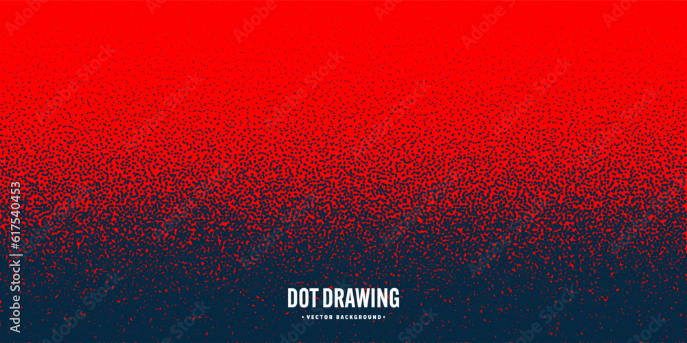 Stipple pattern, red dotted geometric background. Stippling, dotwork ...