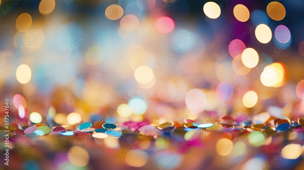 Colorful confetti background with bokeh effect Stock Illustration ...