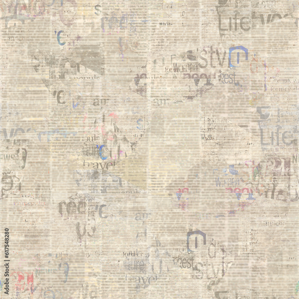 Newspaper texture seamless pattern Stock Illustration | Adobe Stock