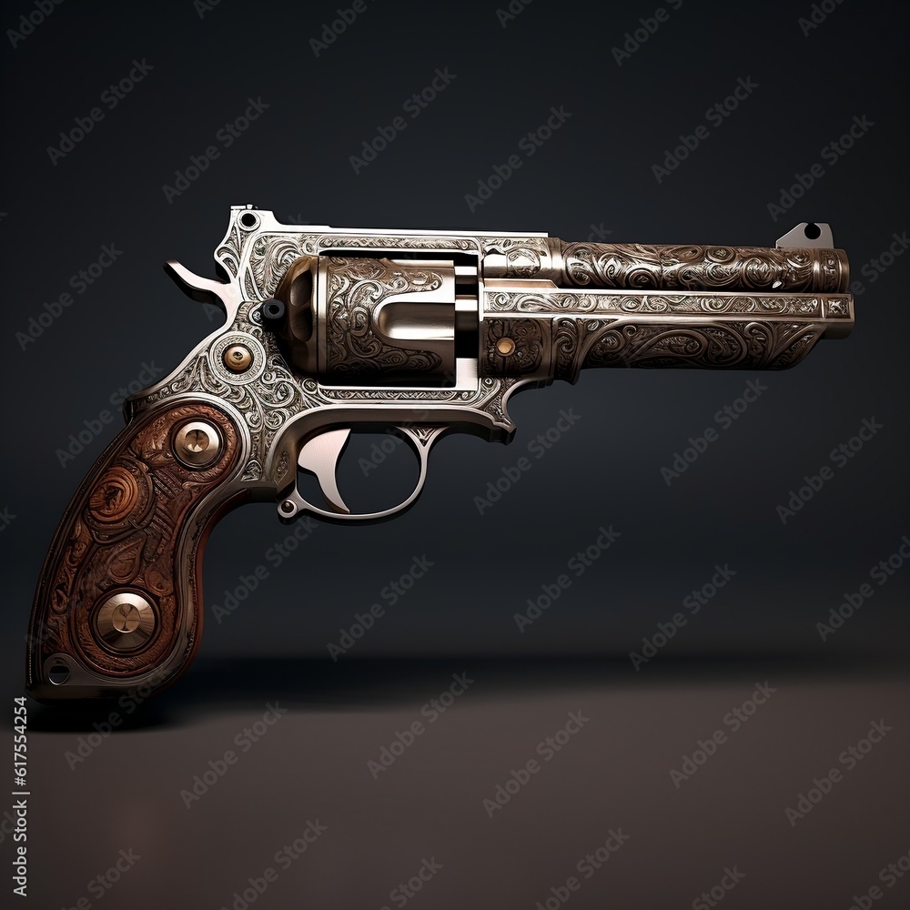 A vintage old classic gun isolated dark background. Ai generated Stock ...