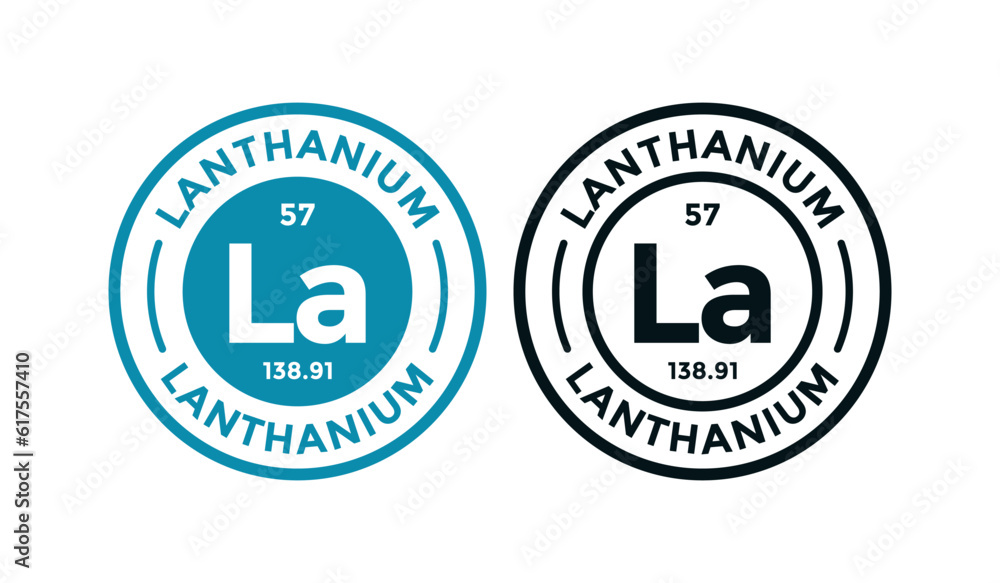 Lanthanium logo badge template. this is chemical element of periodic ...