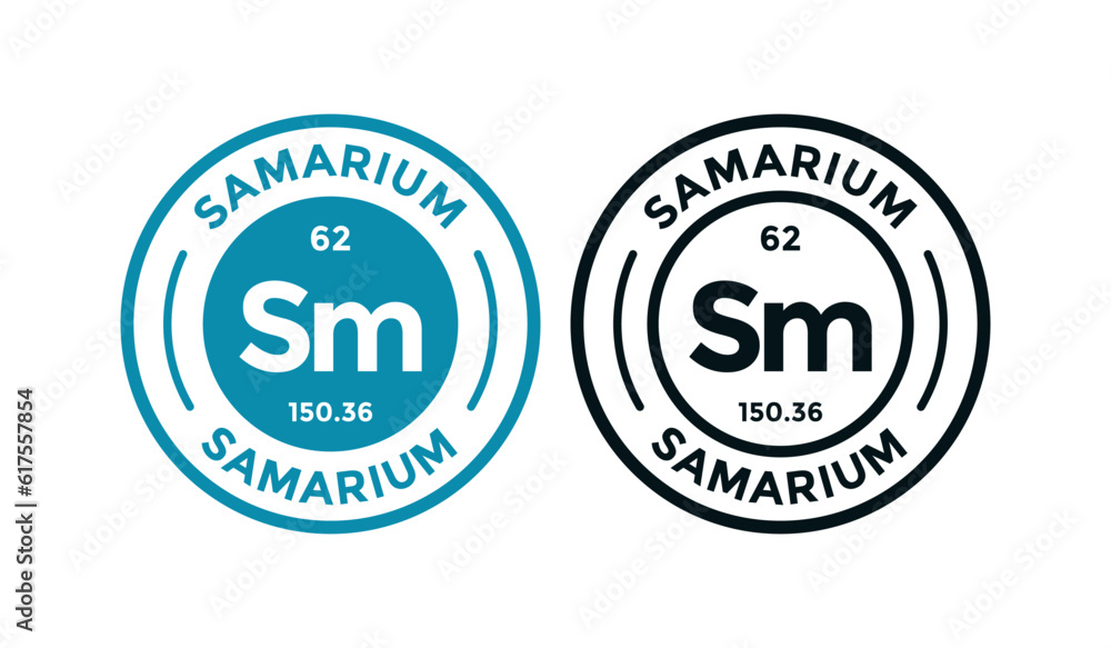 Samarium logo badge template. this is chemical element of periodic ...