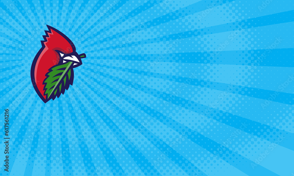 Business card showing Illustration of a head of a Cardinal, passerine ...