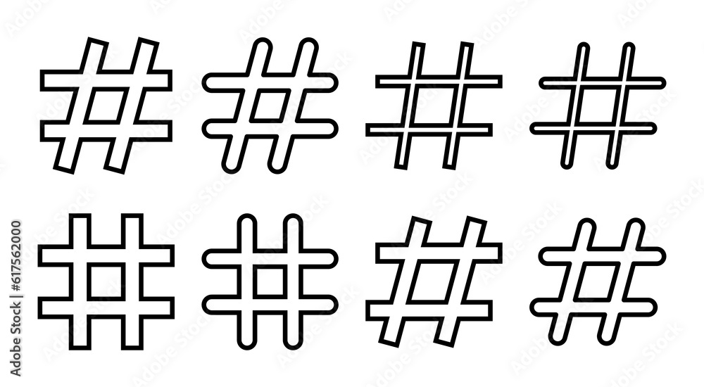 Hashtag icon set illustration. hashtag sign and symbol Stock Vector ...
