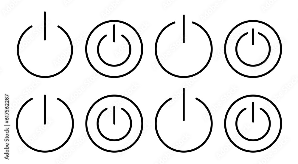 Power icon set illustration. Power Switch sign and symbol. Electric ...