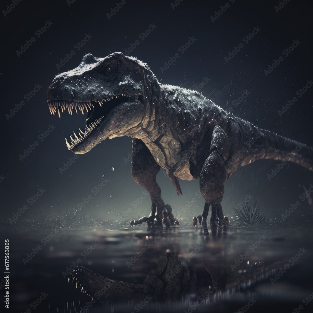 Dinosaurs. Extinct species of animals. Big strong toothy predators ...