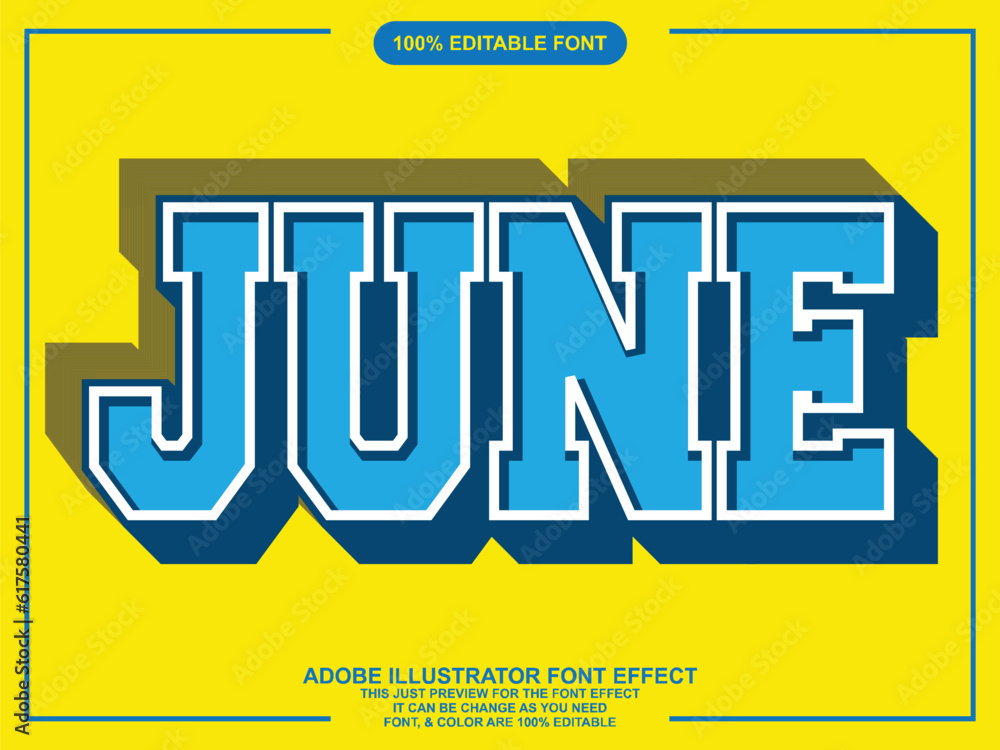 flat retro bold text style editable font effect Stock Vector | Adobe Stock