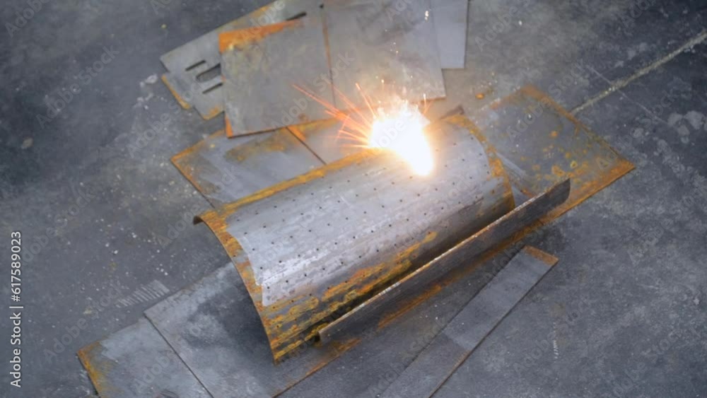 Laser cleaning of metal. Industrial laser cleaning rust of metal ...