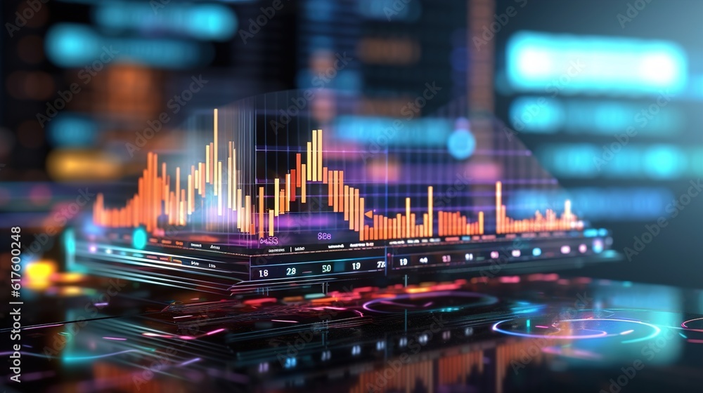 Visualizing Growth: Floating Stock Chart Dashboard with Transparent Graphs and Numbers Stock ...
