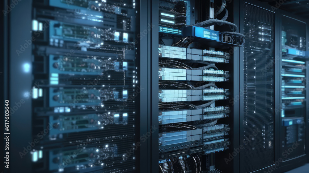 Data center cloud connection network router and switch. Modern Network ...