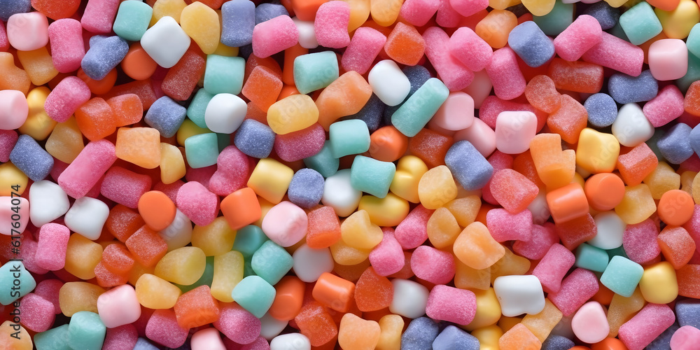 Colorful candies texture top view, Assorted Sweets with Vibrant Colors ...