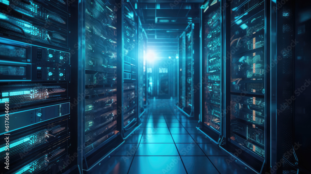 Data center cloud connection network router and switch. Modern Network ...