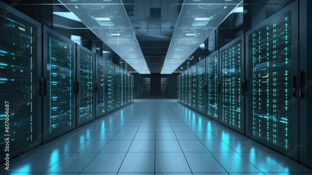 Data center cloud connection network router and switch. Modern Network ...