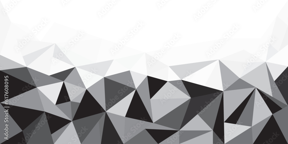 Stylish pattern of black and gray, gradient triangle background. Template for cover, web banner ...