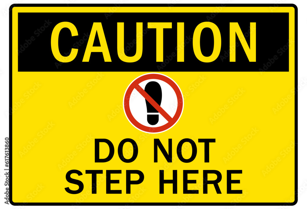 Not a step warning sign and labels do not step here Stock Vector ...