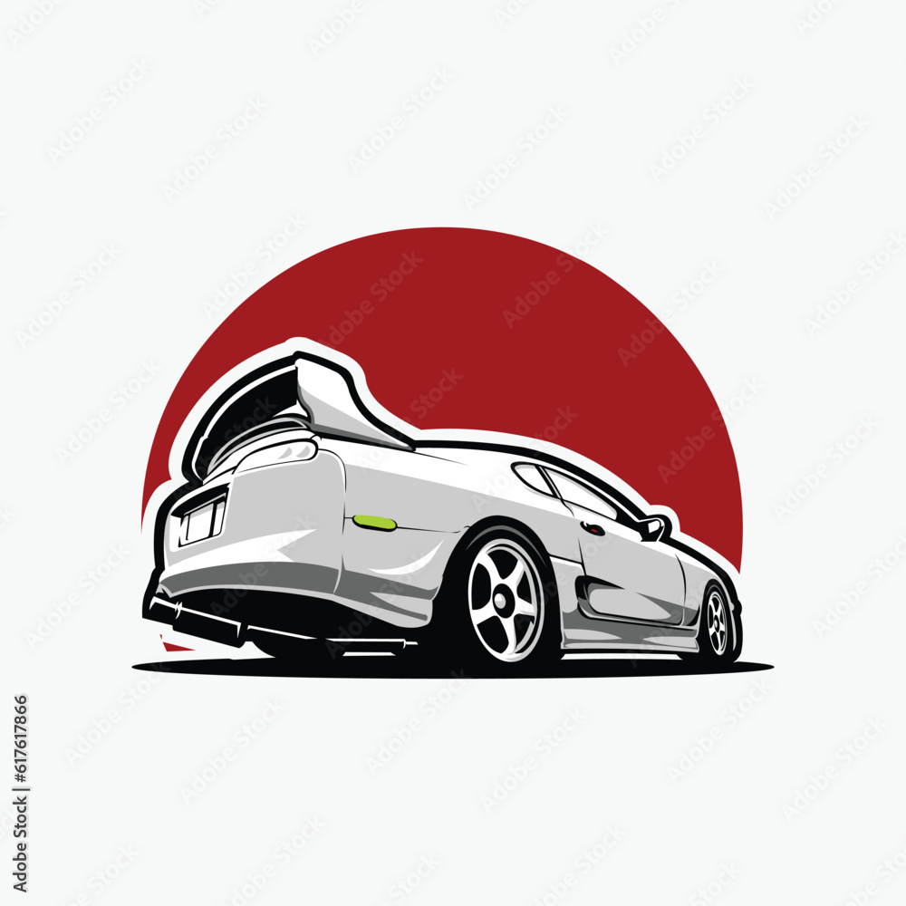 Japanese Sport Car Illustration Design Vector Art Isolated. Best for ...