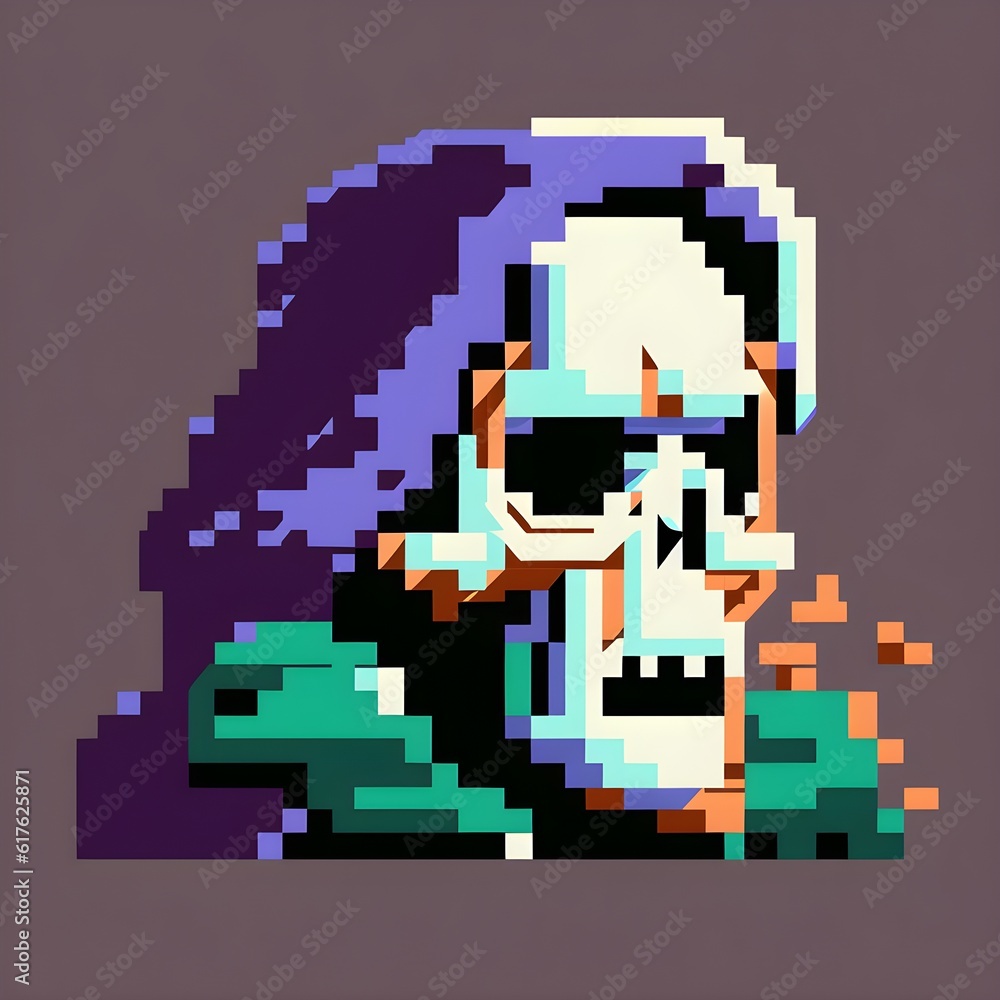 8 bit pixelated phantom pfp solana colors pixel art Stock Illustration ...