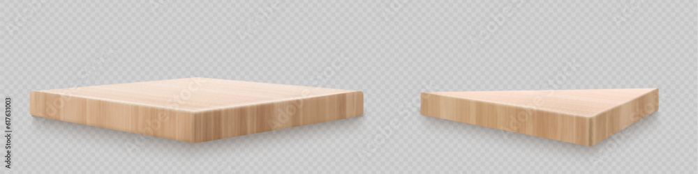 Realistic set of square wooden boards isolated on transparent ...