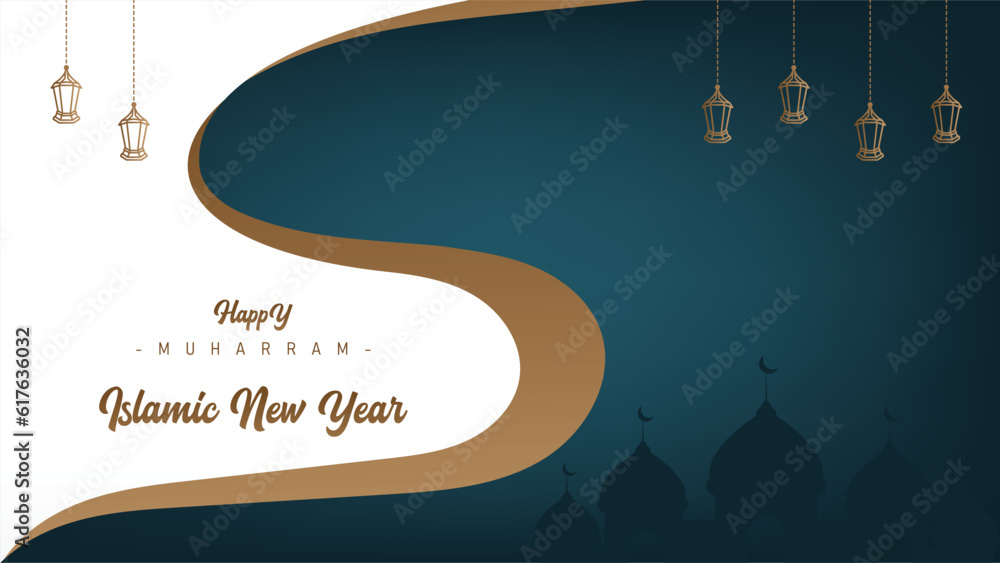 elegant design banner poster minimalist wallpaper Islamic hijri new ...