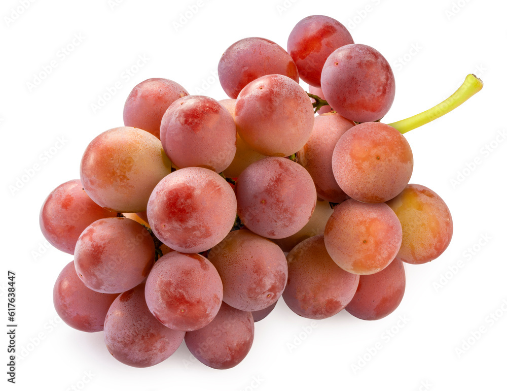 Queen Nina Grape On white background, Red grape isolate on white with ...