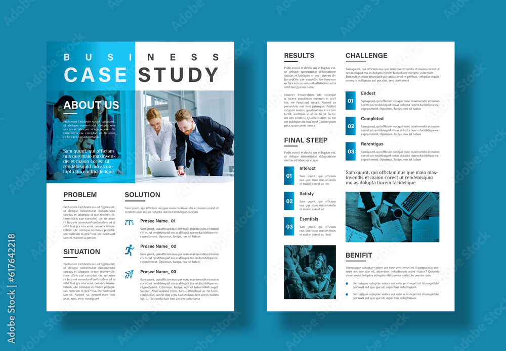 Business Case Study Layout with Gradient Stock Template | Adobe Stock