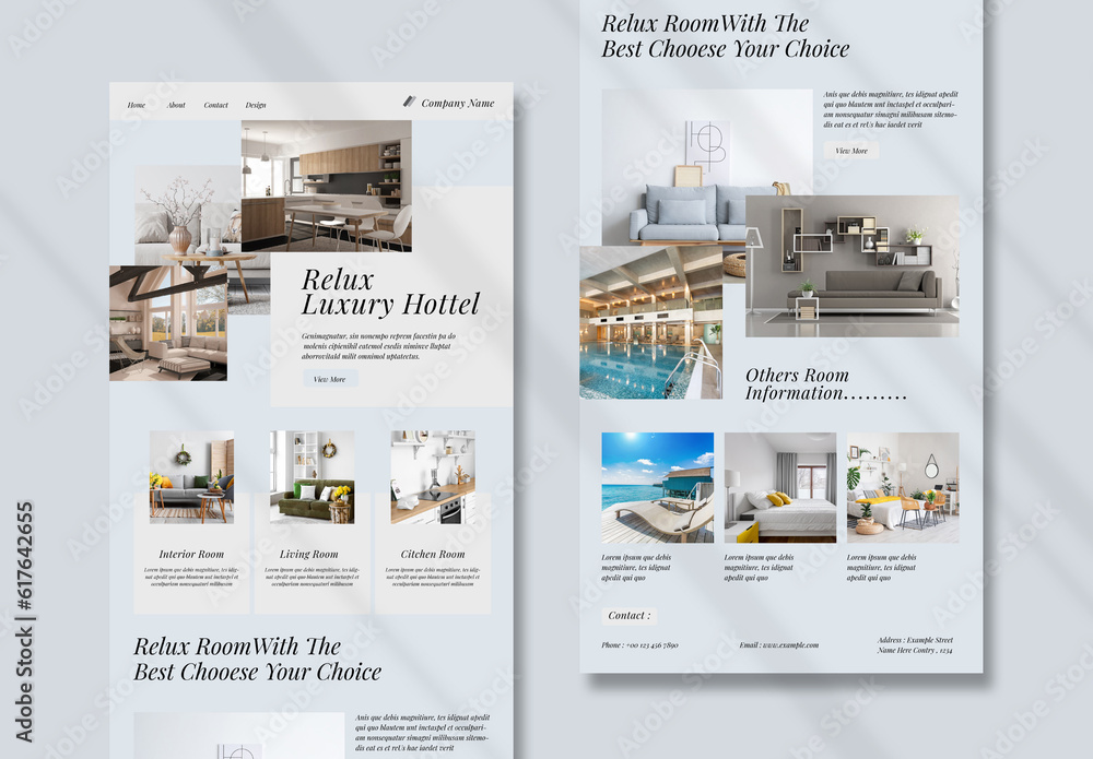 Luxury Hotel Email News Letter Layout Stock Template | Adobe Stock