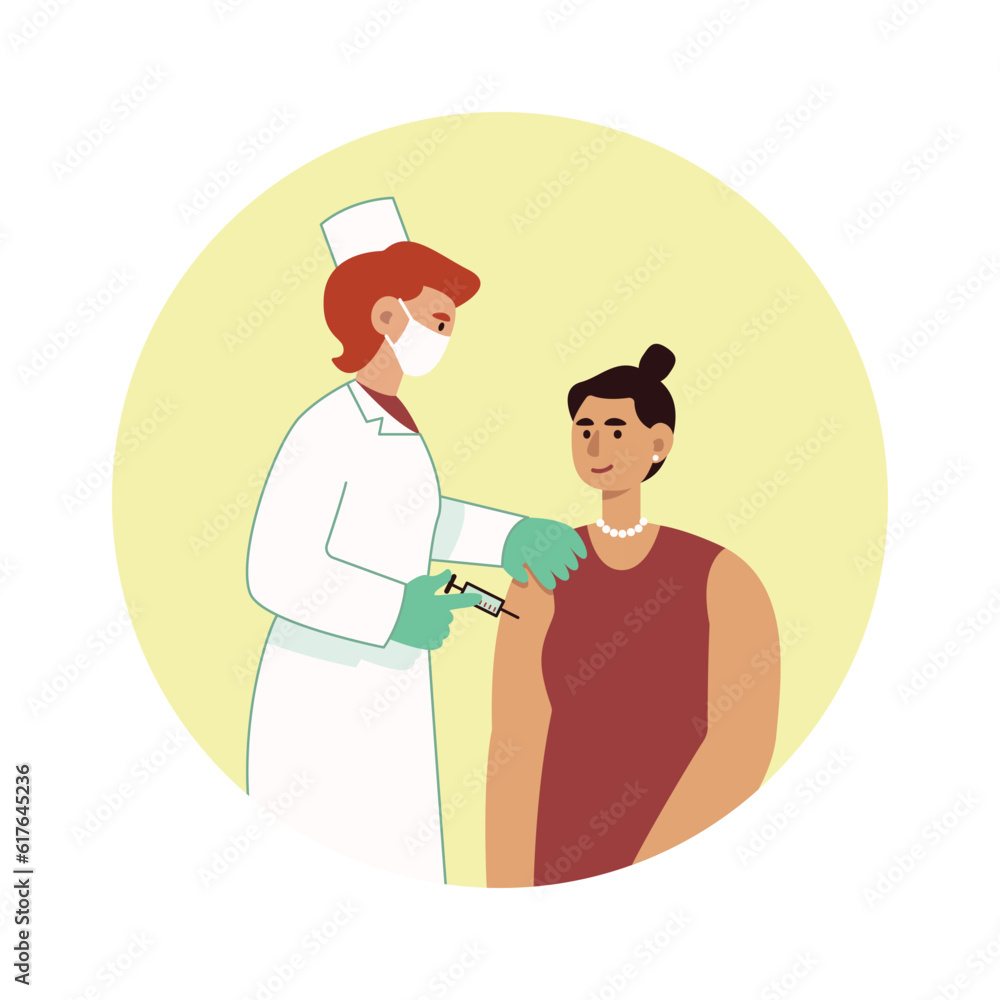 Prevention in sterile conditions. Nurse gives injection to patient ...