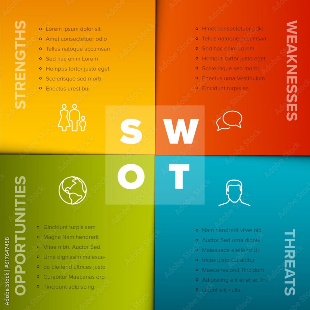 Vector color simple SWOT illustration template Stock Vector | Adobe Stock