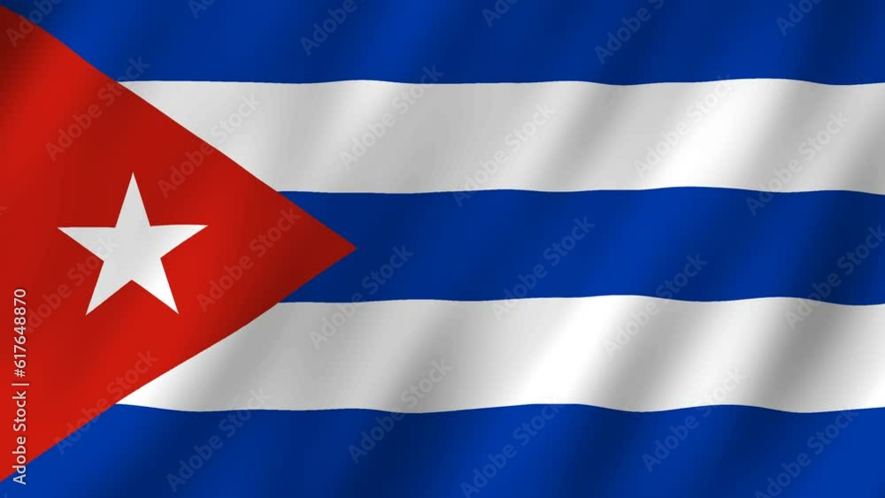 Flag of the Cuba waving animation. looping National Cuba flag animation ...