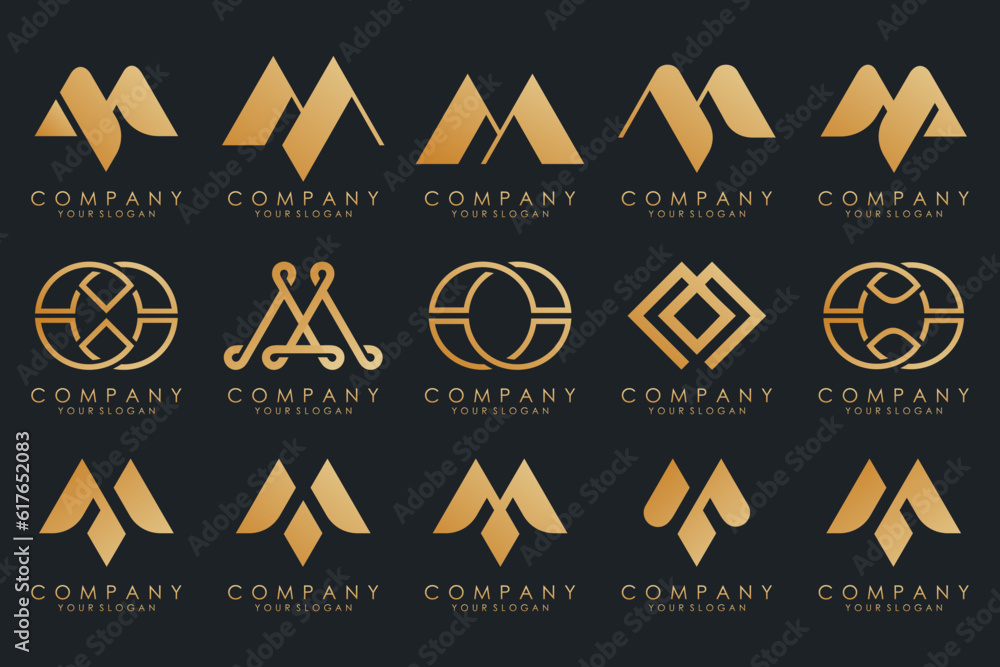 Set of letter M logo design vector. Collection of modern M letter ...