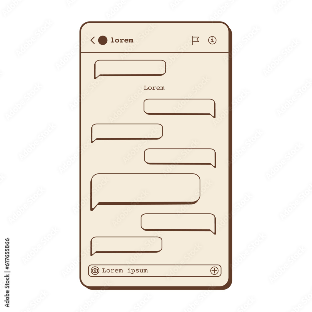 Retrowave aesthetic design for social media private message window ...