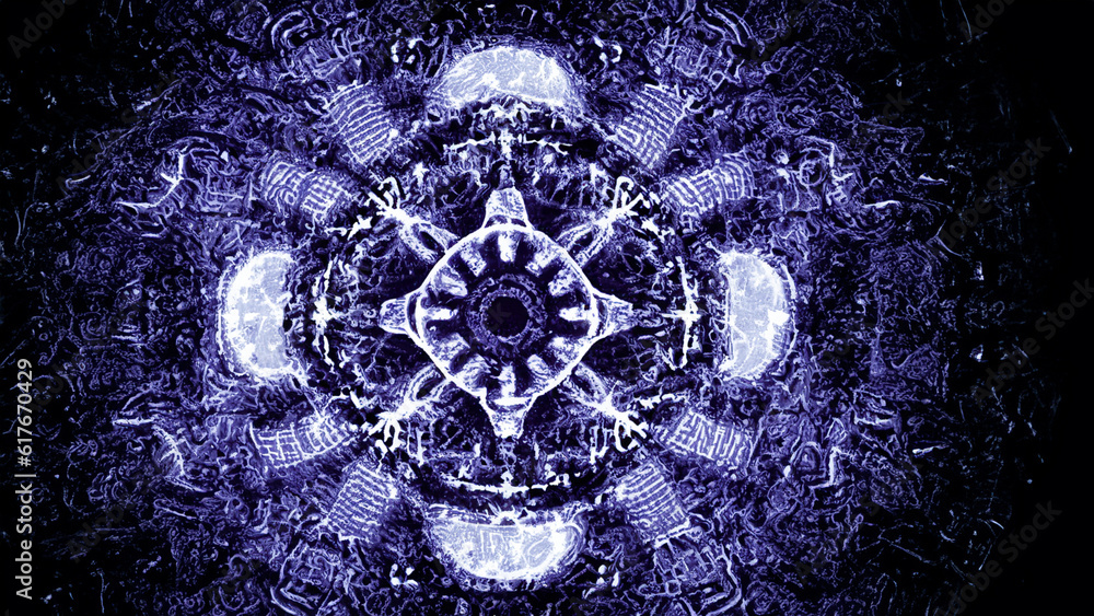 Abstract complex alien hieroglyphs symbols, digital illustration art ...