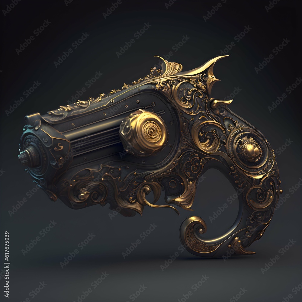 Pistolweapon high resolution dark fantasy weapon equipment item pistol ...