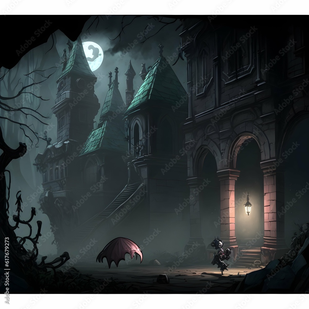 gothic bloodborne street background for sidescrolling platformer game ...