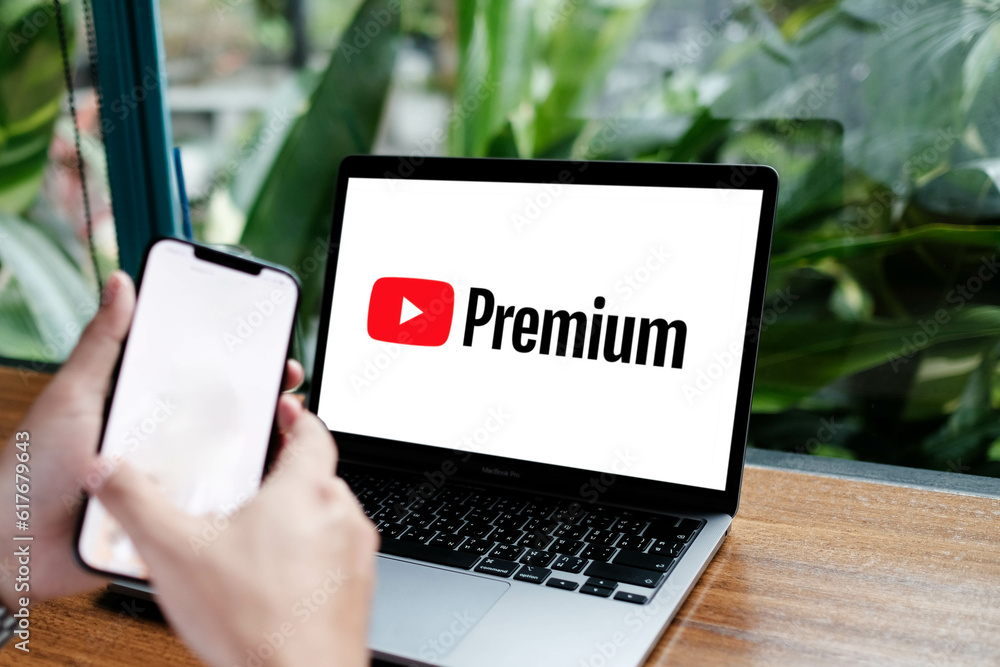 Bangkok,Thailand. JUNE 28,2023 : YouTube logo on screen laptop computer ...