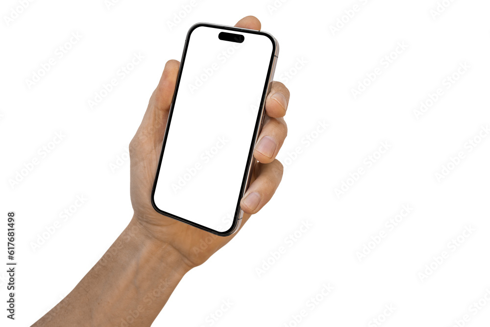 phone iphone in a hand on a transparent background in PNG format Stock ...