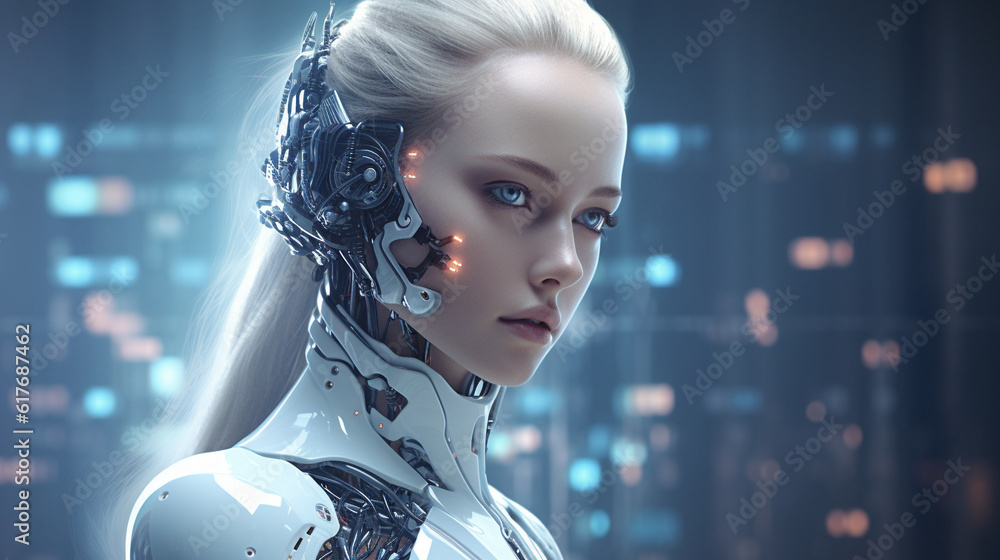 AI cyborgs: the perfect blend of human and machine. With cybernetic ...