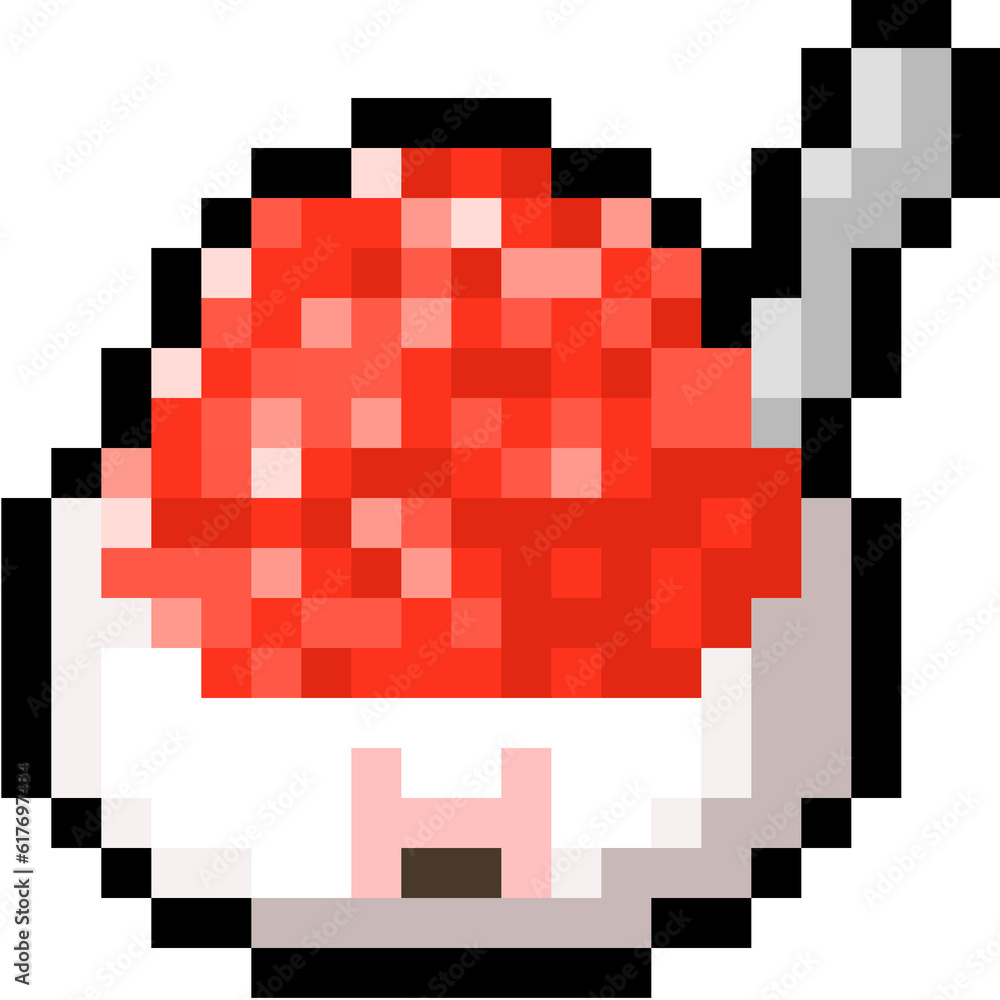 Pixel art shave ice icon cartoon. Stock Illustration | Adobe Stock