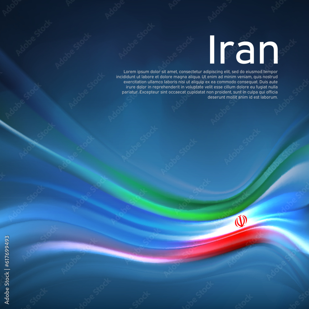 Iran flag background. Abstract iranian flag in the blue sky. National ...