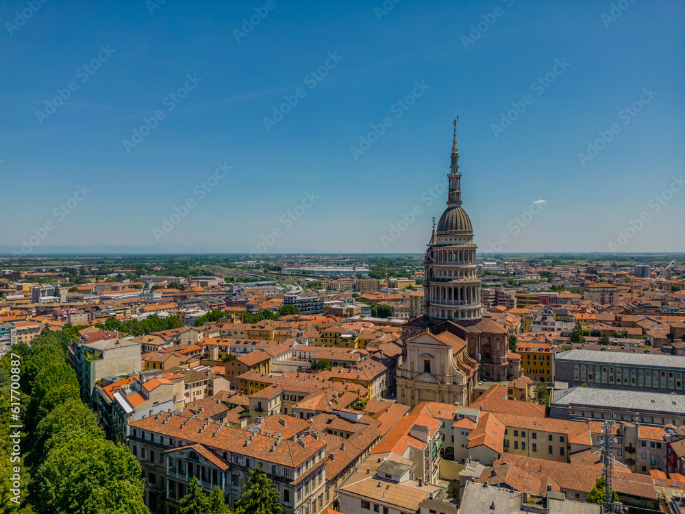 Novara, Piedmont. Italy. Novara Cathedral. Dome and basilica of San ...