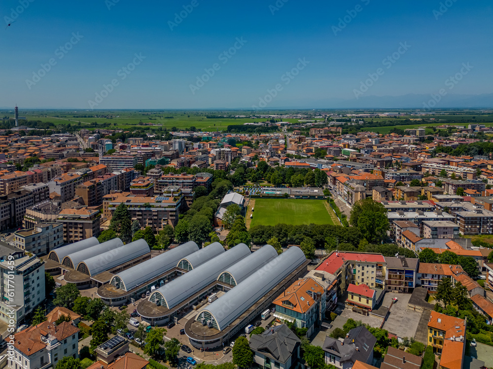 Novara, Piedmont. Italy. Novara Cathedral. Dome and basilica of San ...