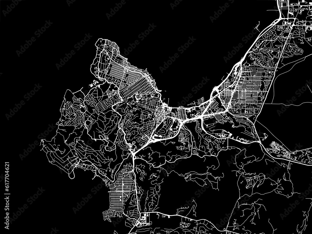 Vector road map of the city of Monterey California in the United States ...