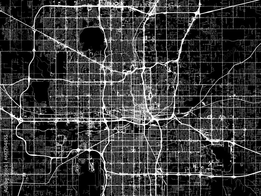 Vector road map of the city of Oklahoma City Metro Oklahoma in the ...