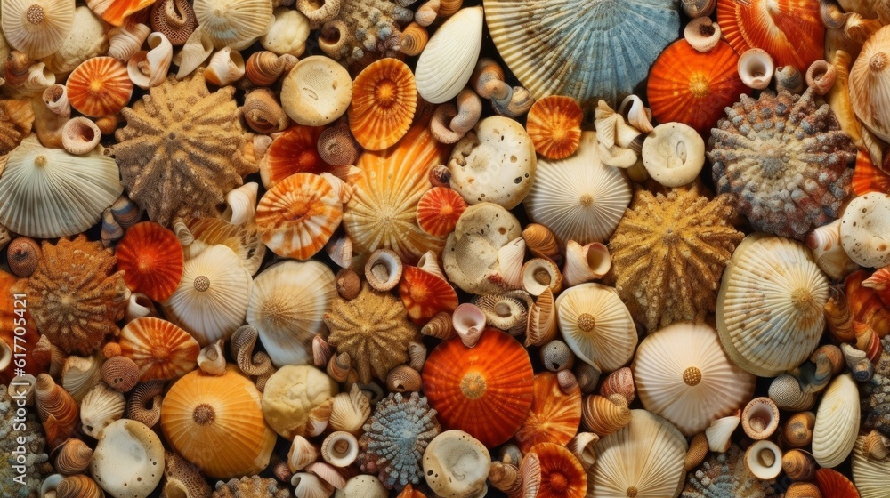 Background, texture from densely packed shells of ralic species of sea ...