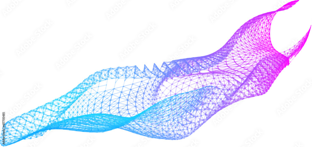 Network lines. Net wave information flow. Scientific paradigm solutions ...