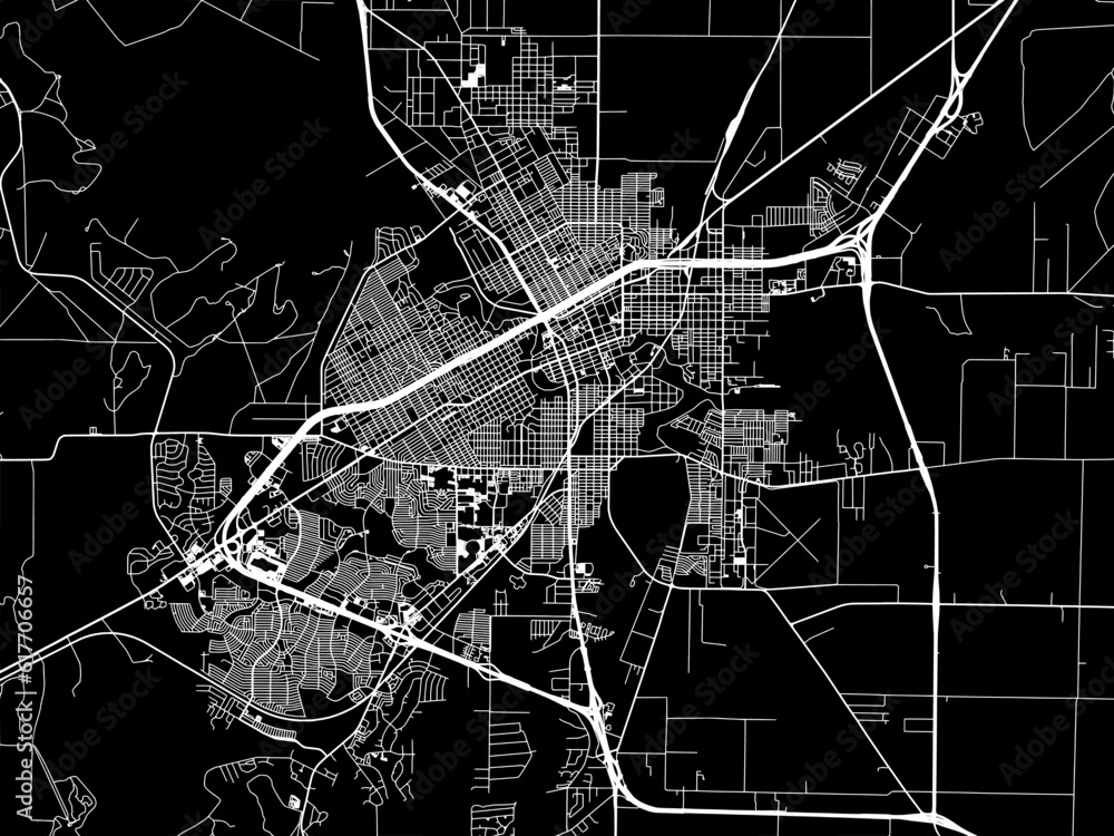 Vector road map of the city of San Angelo Texas in the United States of ...