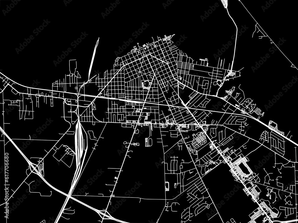 Vector road map of the city of Sandusky Ohia in the United States of ...