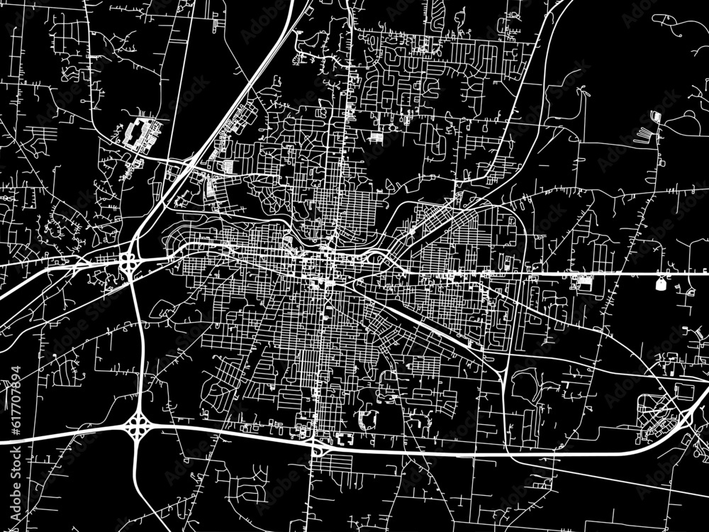 Vector road map of the city of Springfield Ohia in the United States of ...